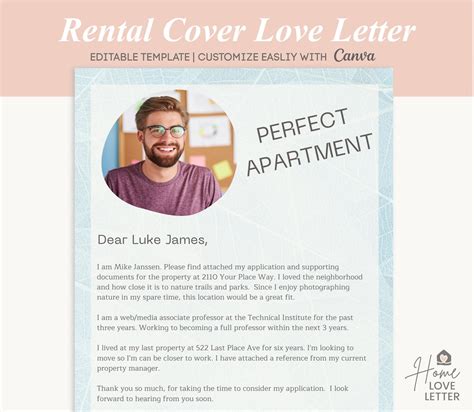 Rental Cover Letter Template Cute Rustic Dear Landlord Etsy