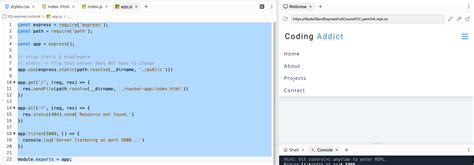 javascript exposing html file to express static middleware on replit stack overflow