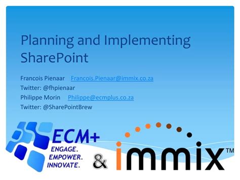 planning and implementing sharepoint ppt