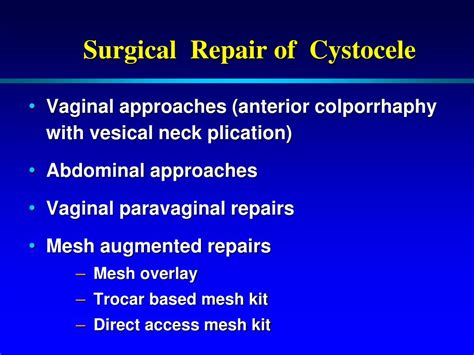 Ppt Surgical Repair Of Anterior Vaginal Wall Prolapse When Why