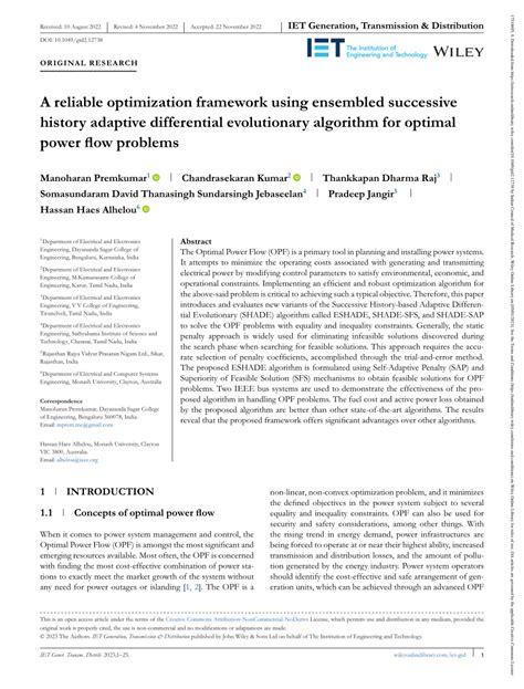 pdf a reliable optimization framework using ensembled successive history adaptive differential