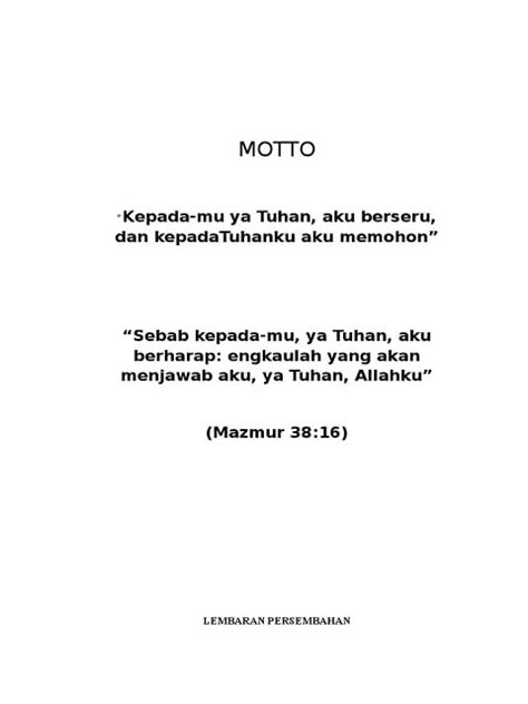 Contoh Motto Skripsi Islami Dunia Sosial Riset