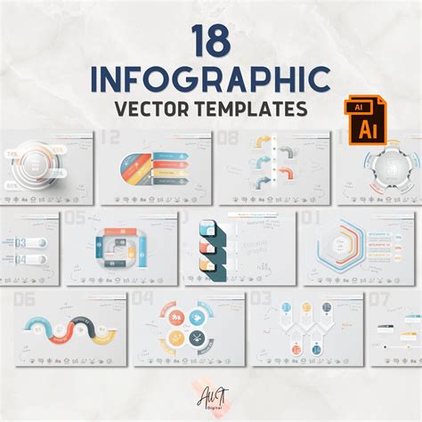 Modern Infographic Templates Vector Infographics Etsy