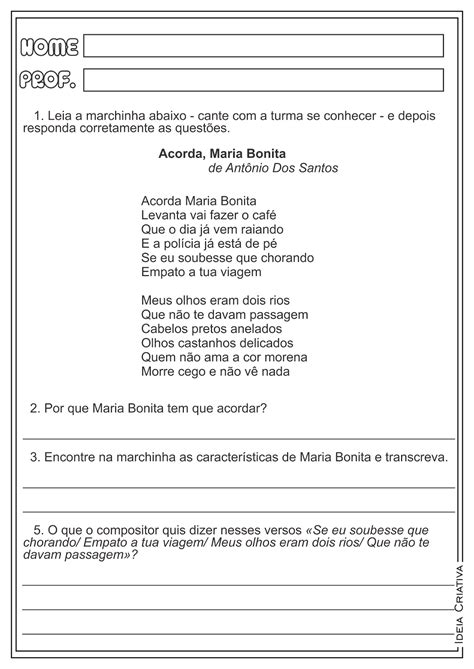 Lipitipi Atividades E Projetos Fundamental I Marchinhas De Carnaval