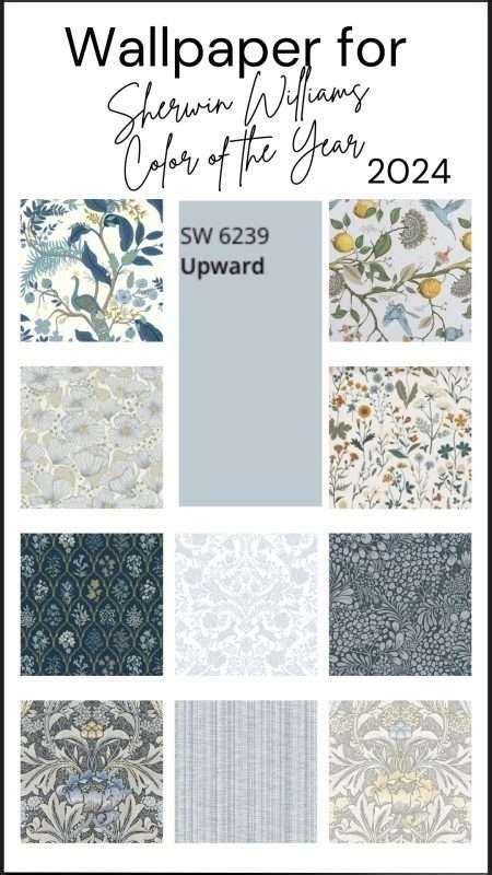 Wallpaper To Go With SW Upward 6239 In 2024 Sherwin Williams Colors