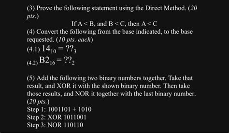 solved 3 prove the following statement using the direct