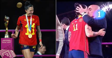 Beso del presidente de la Federación Española a Jenni Hermoso desata