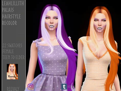 Sims Leahlillith Palais Hairstyle Recolor By Reevaly Mesh By Leah