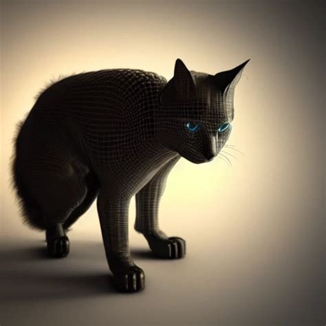 D Render Cyberpunk Cat Arthub Ai