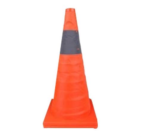 Collapsible Safety Traffic Cone With Reflective Collar Extendable Road