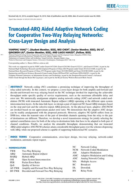pdf truncated arq aided adaptive network coding for cooperative two way relaying networks