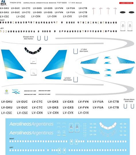 Adecs Decals Catalogue Aerolineas Argentinas Boeing