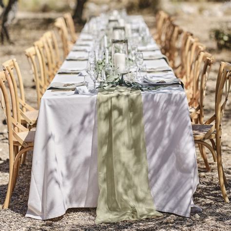 Chemin De Table Tissu Vert Sauge Fiesta Republic