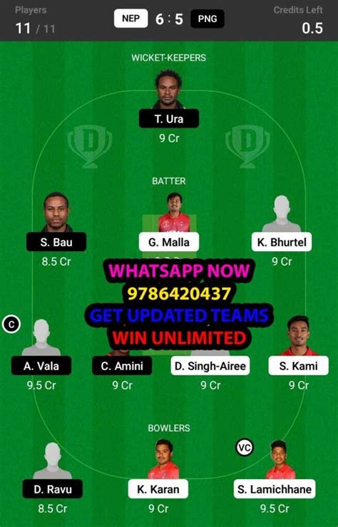 NEP Vs PNG 2nd ODI Match Dream11 Team Fantasy Prediction Nepal And