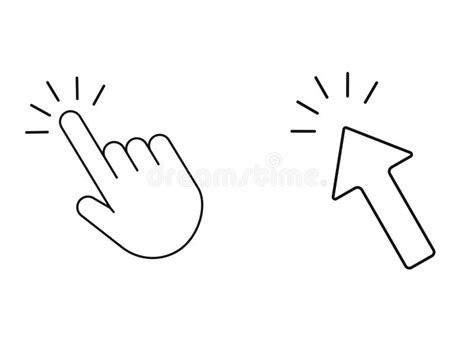 Computer Mouse Click Cursor Icon Vector Arrow And Finger Clicking
