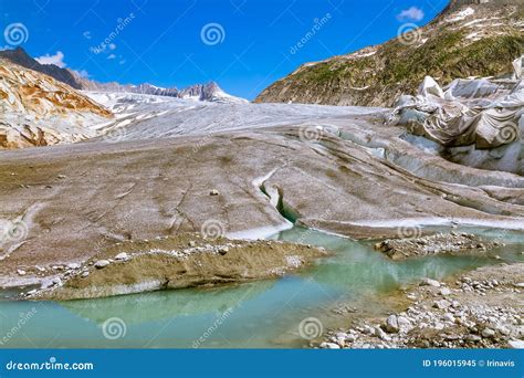Switzerland Furkapass July 2018 Melting Rhone Glacier In The Alps