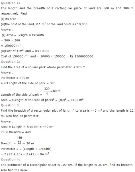 NCERT Solutions For Class 7 Maths Chapter 11 Perimeter And Area