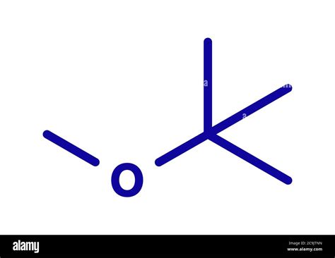 Methyl Tert Butyl Ether MTBE TBME Gasoline Additive Molecule Blue