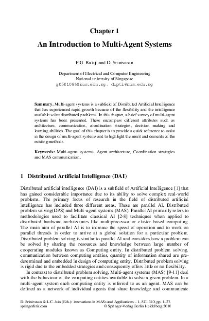 pdf an introduction to multi agent systems dipti srinivasan