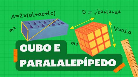 COMO CALCULAR o Volume Área e Diagonal de um Cubo e Paralelepípedo