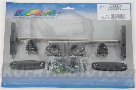 MRA plexi UNI montážní sada HK 22 25 4mm pro Naked Bike držáky plexi