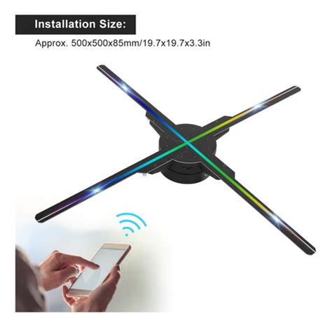 Wifi D Hologr Fico Proyector Led Holograma Ventilador Panta Cuotas