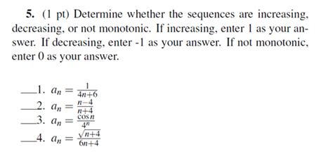 solved determine whether the sequences are increasing