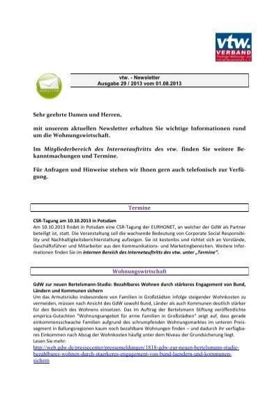 Sehr Geehrte Damen Und Herren Mit Unserem Aktuellen Newsletter