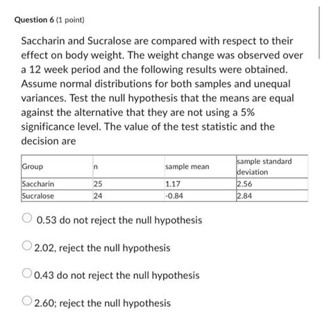 solved question 6 1 point saccharin and sucralose are