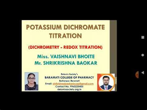 Potassium Dichromate Titration I Dichrometry I Redox Titration I P Cal
