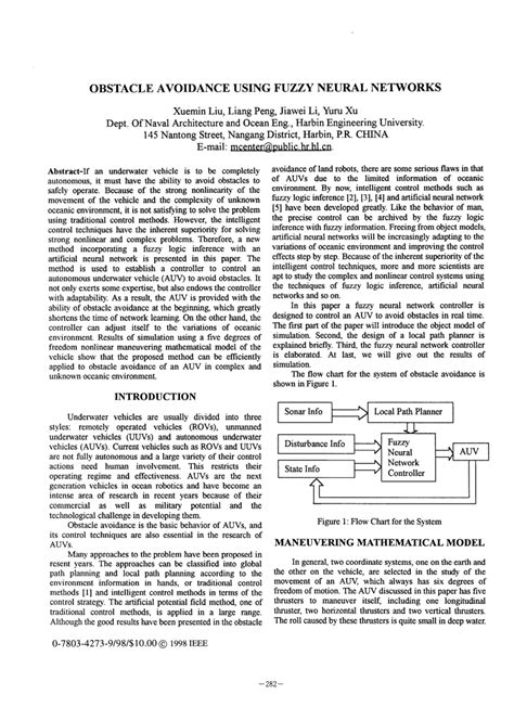 pdf obstacle avoidance using fuzzy neural networks