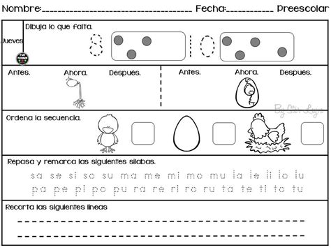 5 Hojas De Trabajo Para Preescolar ~ Educación Preescolar La Revista