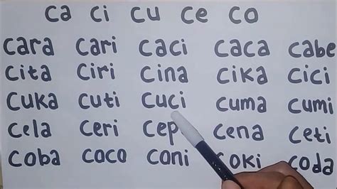 BELAJAR MENGEJA DAN MEMBACA AWALAN CA CI CU CE CO EDUKASI ANAK YouTube