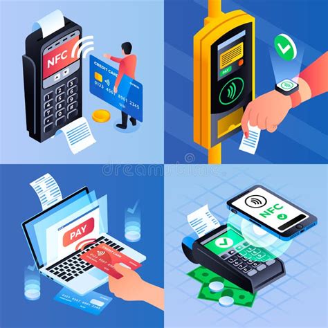 Sistema De La Bandera De La Tecnolog A De Nfc Estilo Isom Trico