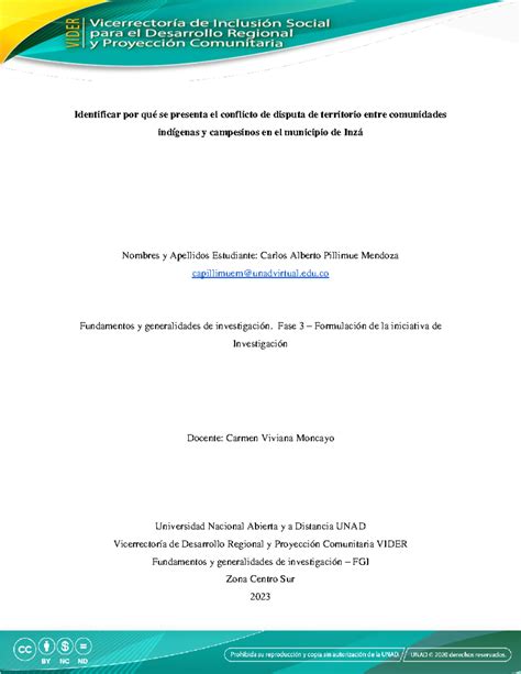 Fase 3 Formulación de la iniciativa de investigación Carlos Pillimue