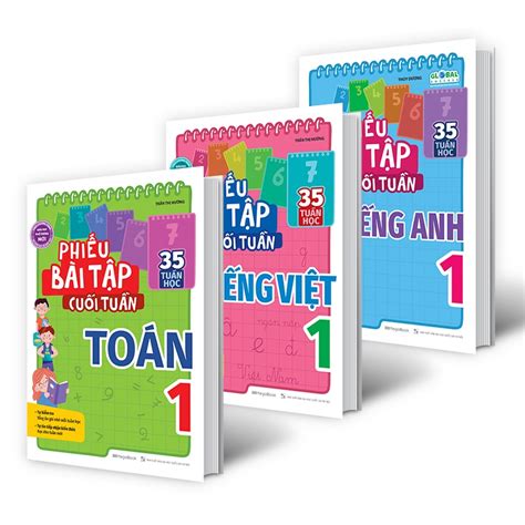 Mua Sách Combo Phiếu Bài Tập Cuối Tuần Toán Tiếng Việt Tiếng Anh Lớp