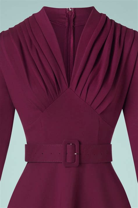 50s Claudia Swing Dress In Berry Purple