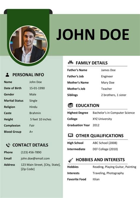 Free Marriage Biodata Maker Create Biodata Online