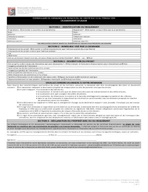 Fillable Online FORMULAIRE DE DEMANDE DE PERMIS OU DE CERTIFICAT D