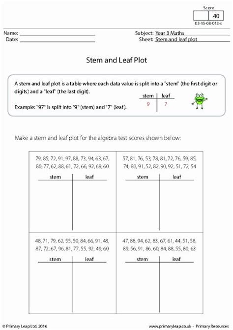 Worksheet Stem And Leaf Plot Free Worksheets Printable