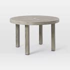 Portside Wood Outdoor Round Dining Table 48 60 Stacking Chairs