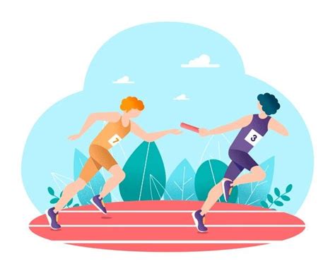 Carrera De Relevos Atletismo Premium Vector Freepik Vector