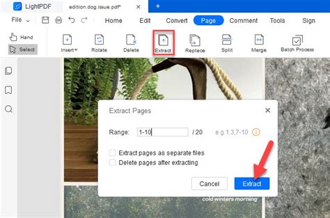 how to extract and replace pdf pages with lightpdf tutorial