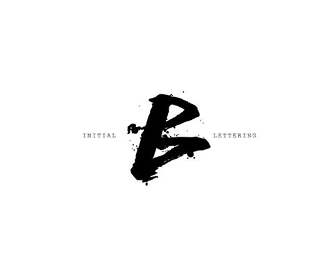B Initial Brush Handwriting Or Handwritten Logo For Identity Logo With