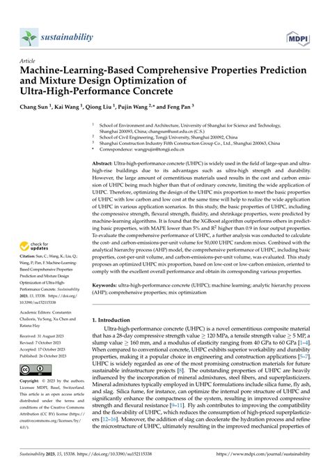 pdf machine learning based comprehensive properties prediction and mixture design optimization