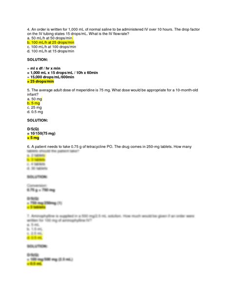 Solution Dosage Calculation Practice Exercises Studypool