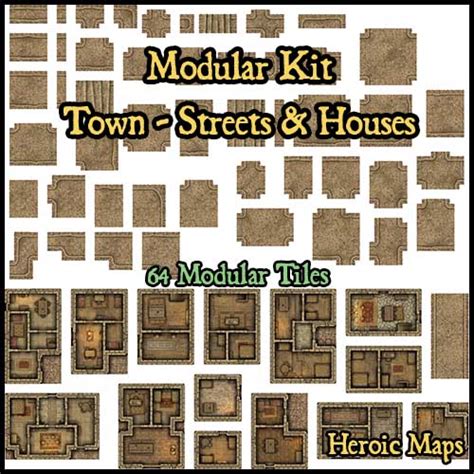 Heroic Maps Modular Kit Town Streets Houses Heroic Maps