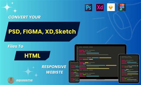 Convert Psd Figma Xd And Sketch Design Responsive Html And Css With