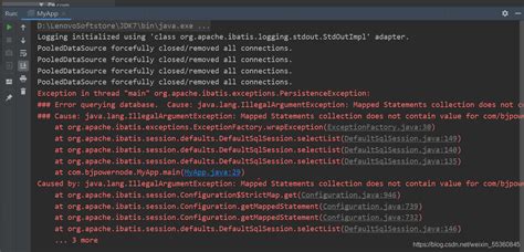 exception in thread “main“ org mybatis spring mybatissystemexception nested exception is org