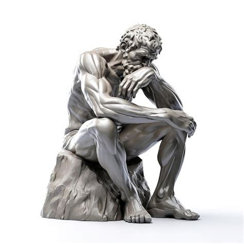 Ilustración de el pensador una escultura en 3d que representa a auguste